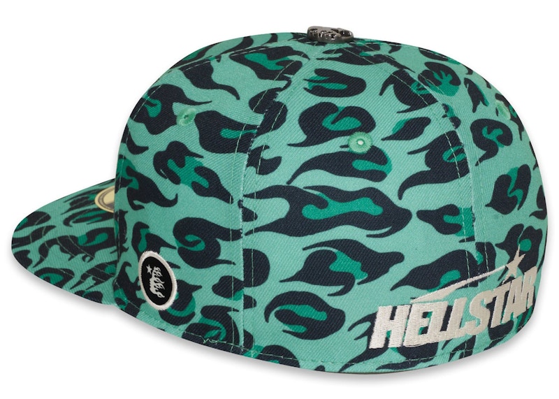 Hellstar Cheetah Print Snapback Hat Green Men's - SS24 - US