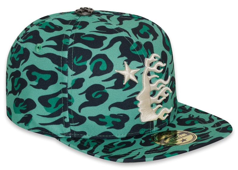 Hellstar Cheetah Print Snapback Hat Green Men's - SS24 - US