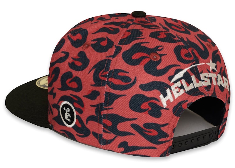 Hellstar Cheetah Print Snapback Hat Red Men's - SS24 - US