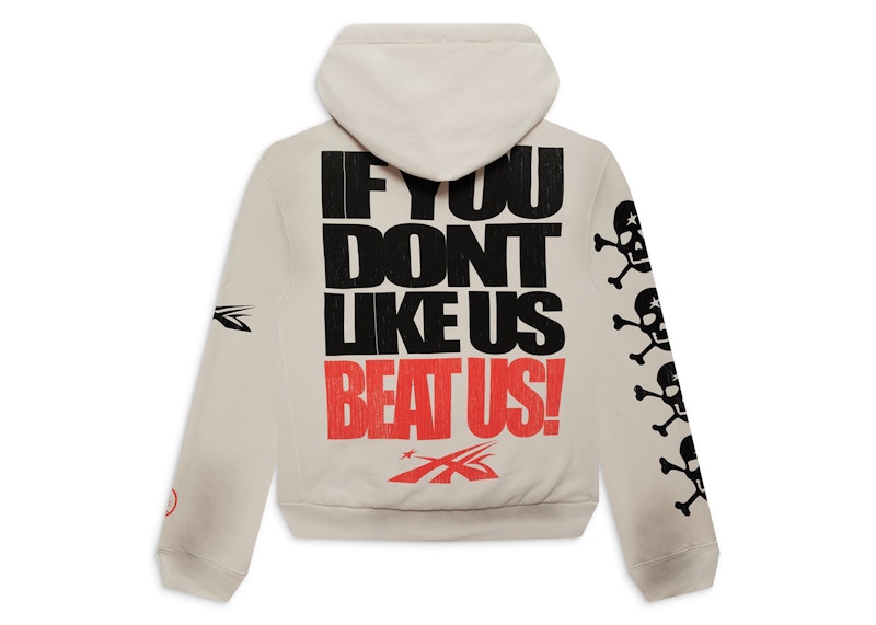 Hellstar If You Dont Like Us Beat Us Hoodie White Men's - SS24 - US