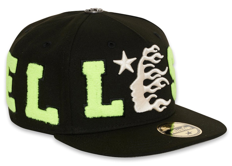 Hellstar OG Patch Fitted Hat Black/Neon Green Men's - SS24 - US