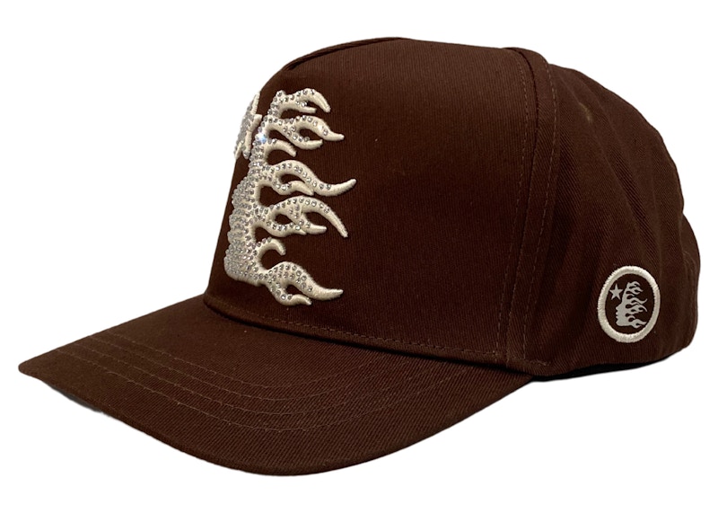 Hellstar OG Rhinestones Logo Snapback Hat Brown Men's - SS24 - US