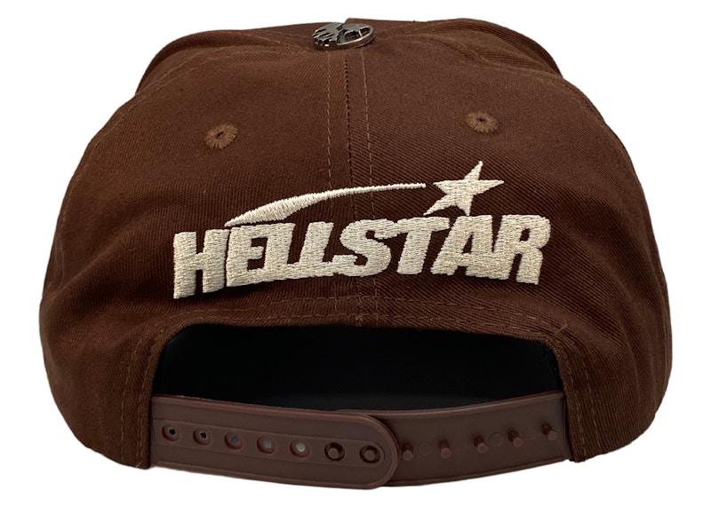 Hellstar OG Rhinestones Logo Snapback Hat Brown Men's - SS24 - US