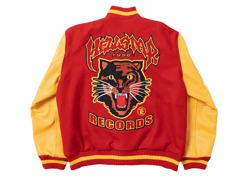 Hellstar Records Werewolf Letterman Jacket Red/Yellow Men's - FW23 - US