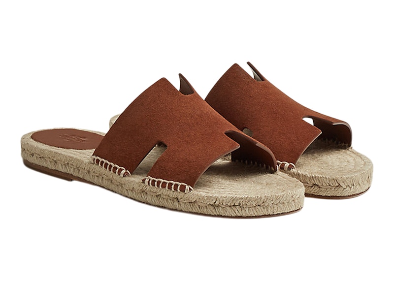 Hermes Antigua Espadrille Gold Suede Goatskin Men's - H211871Z - US