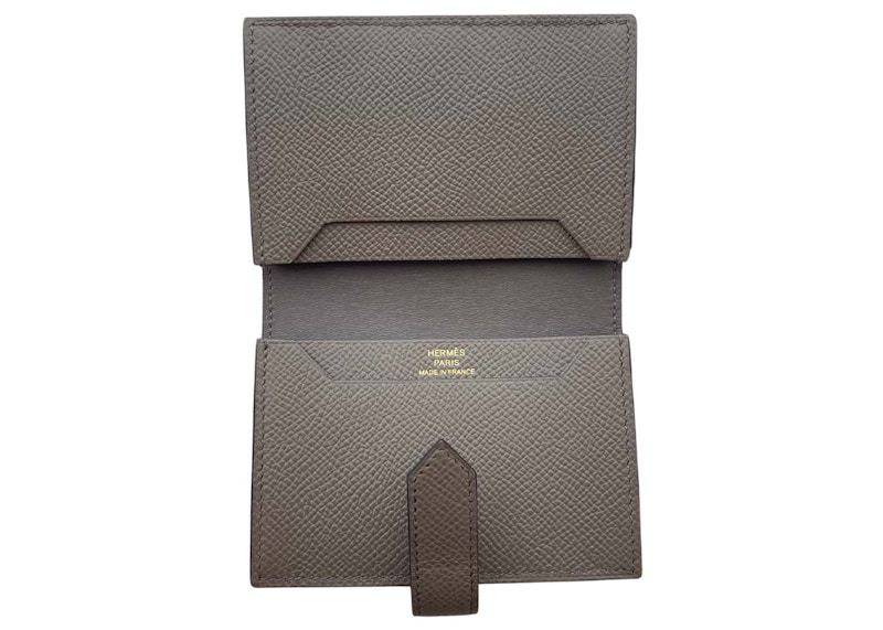 Hermes Card Holder Bearn Etain in Leather with Rose Gold-tone - US