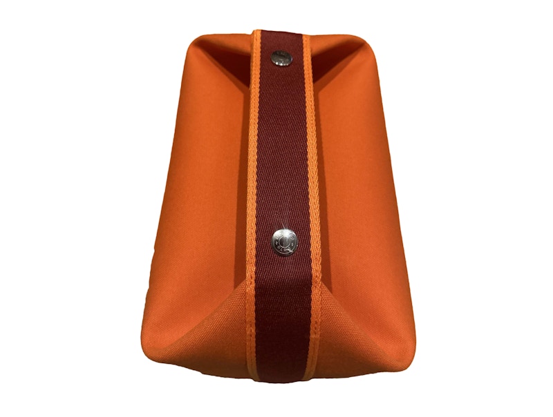 Hermes Case Bride-a-Brac Large Orange Feu in Cotton with Silver-tone - US