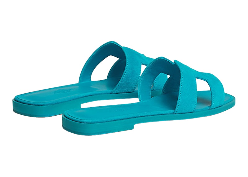 Hermes Oran Sandal Bright Blue Suede Goatskin - H071093Z - US