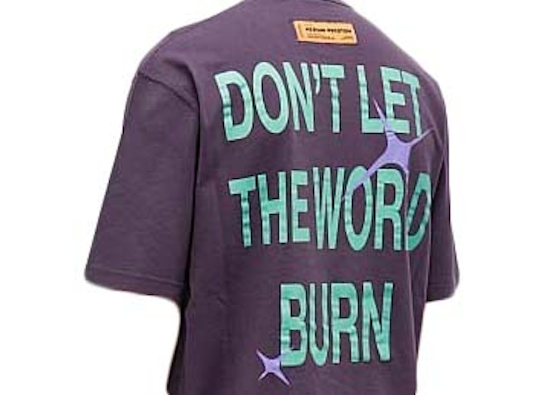 Heron Preston Globe Burn Tee Purple Men's - US