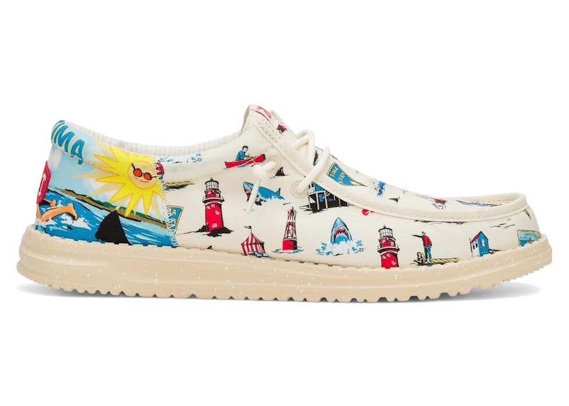 Hey Dude Wally Funk JAWS Cream Multi Men's - 43748-1MI - US