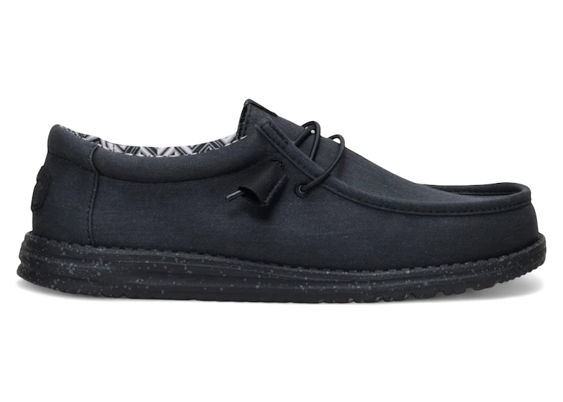 Hey Dude Wally Stretch Canvas Black Men's - 40700-060 - US