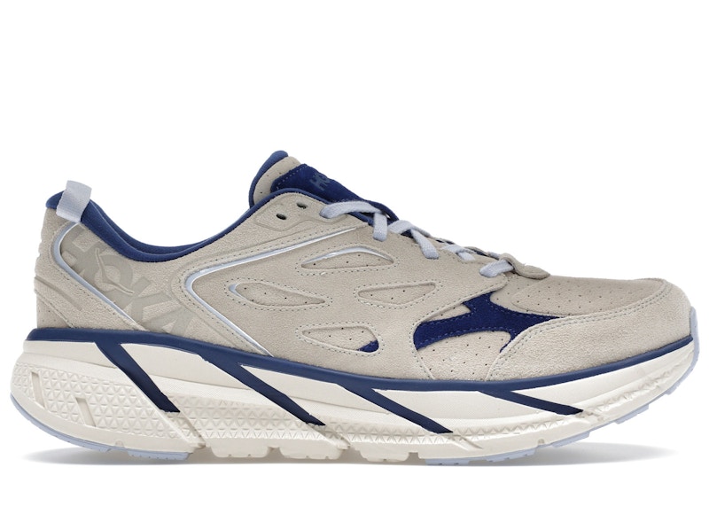 Hoka One One Clifton L Suede Oat Milk Bellwether Blue Men's - 1122571 ...