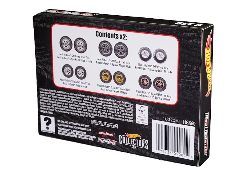 Hot Wheels RLC Exclusive Real Riders Wheels Set of 3 Pack - US