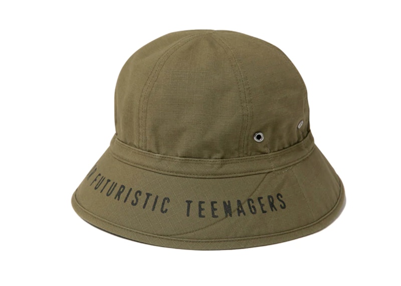 Human Made Rip-Stop Round Bucket Hat Olive Drab - SS22 - US