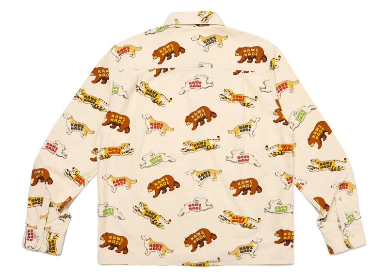 Human Made x KAWS Animal Patterned Shirt White Men's - FW23 - US