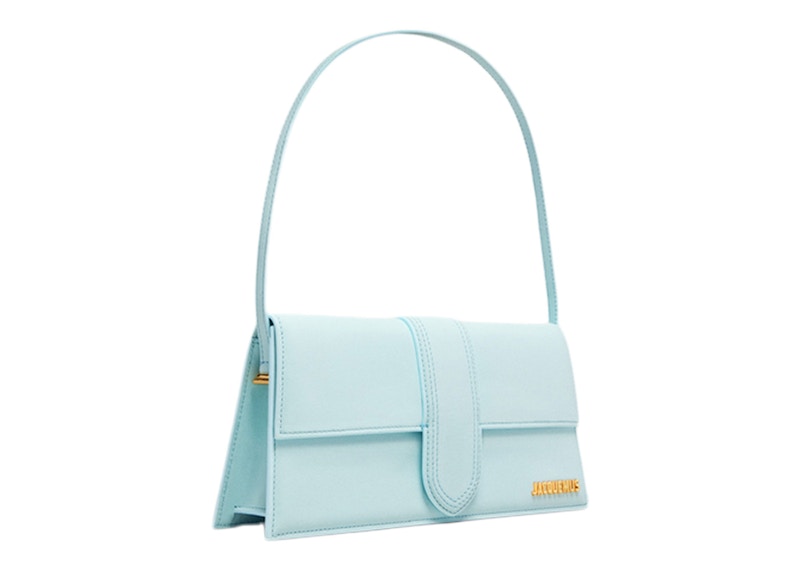 Jacquemus Le Bambino Long Flap Bag Pale Blue in Cowskin Leather with ...