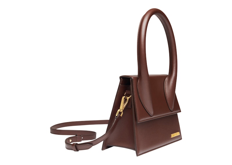 Jacquemus Le Grand Chiquito Midnight Brown in Cow Leather with Gold ...
