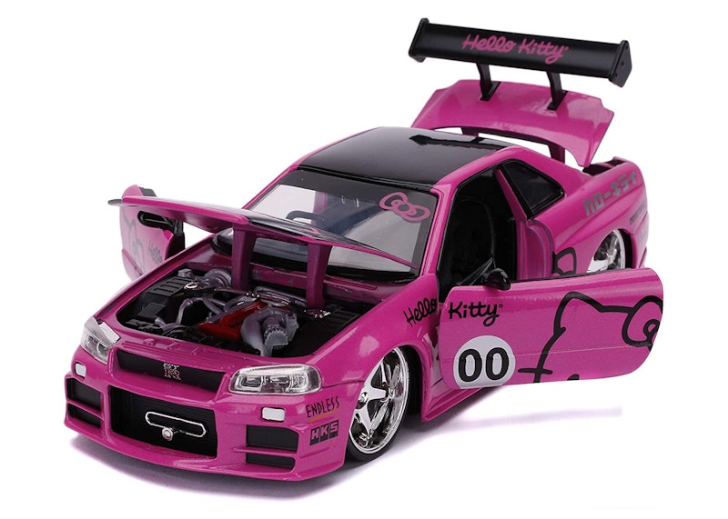 Jada Toys Hello Kitty 2002 Nissan Skyline GT-R (BNR34) 1/24 Scale Die ...