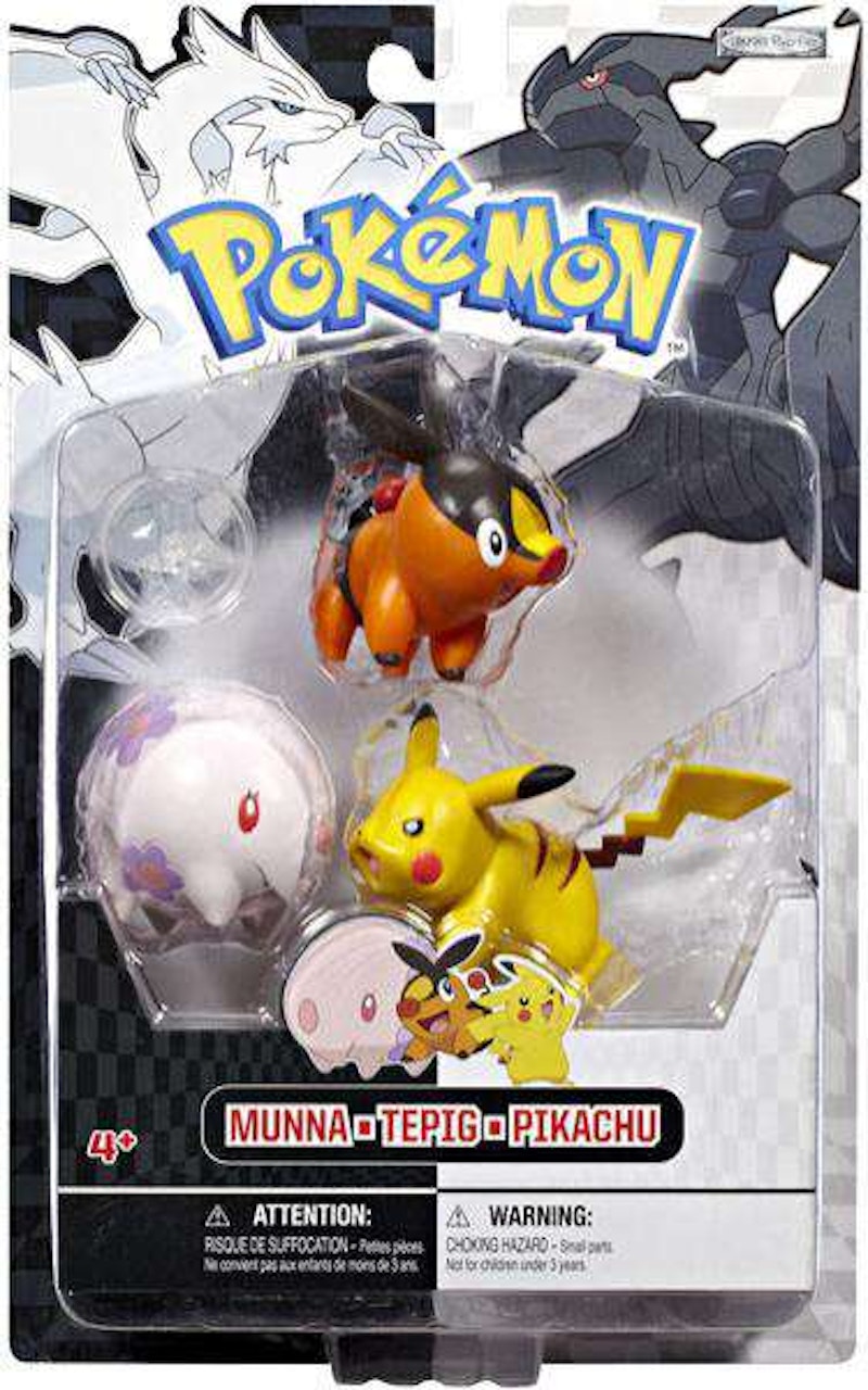 Jakks Pacific Pokemon Series 1 Basic Munna, Tepig & Pikachu Figure (Set ...