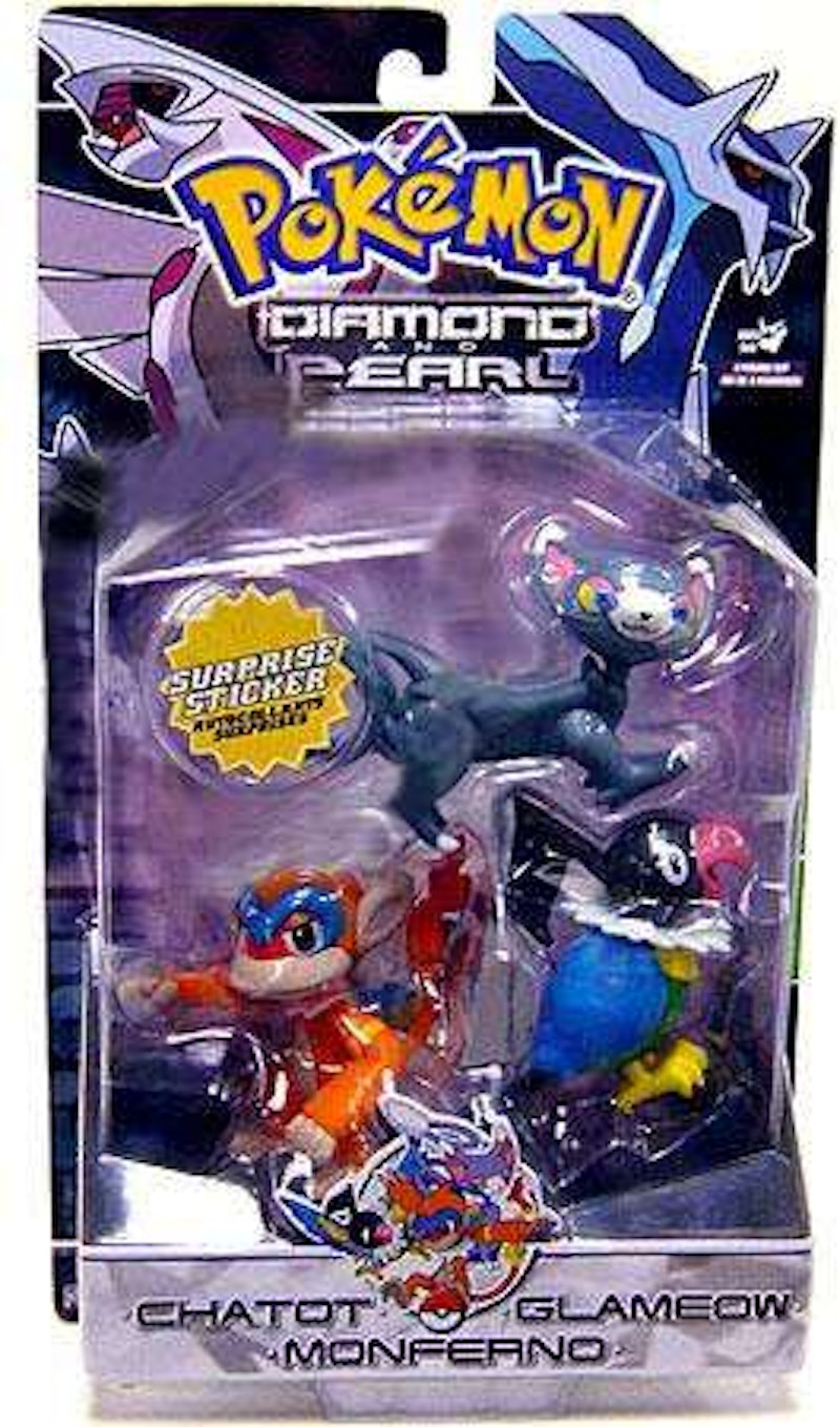 Jakks Pacific Pokemon Series 3 Chatot, Glameow & Monferno Figure (Set ...