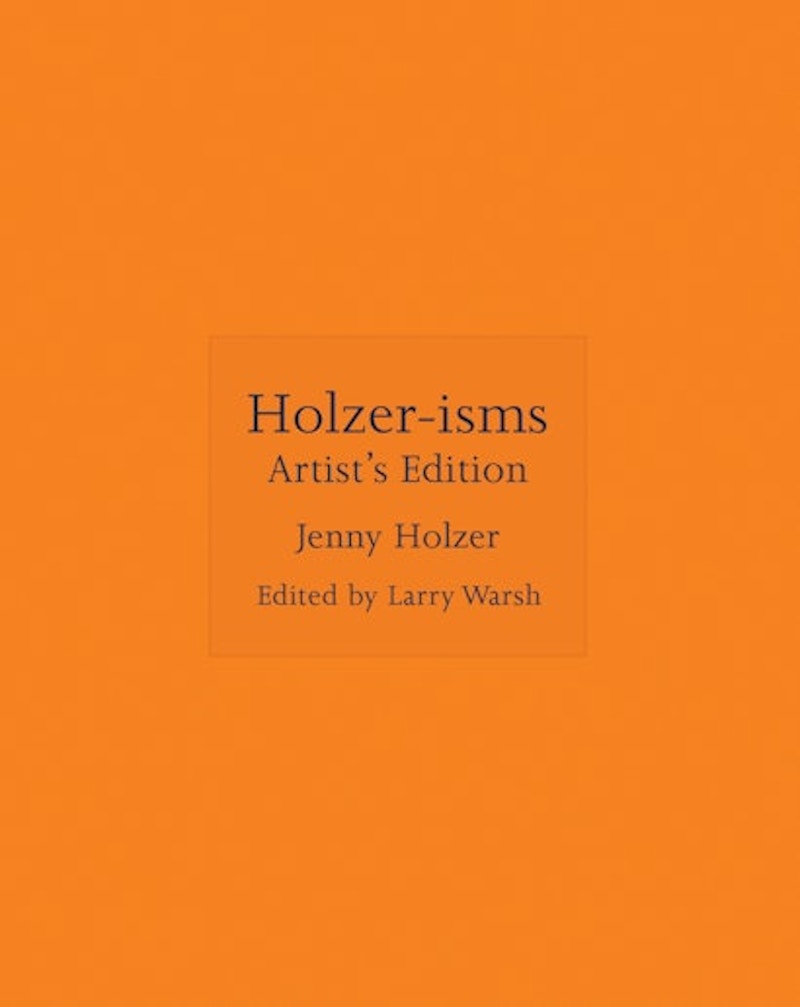 Jenny Holzer Holzer-isms Artist Edition Book - GB