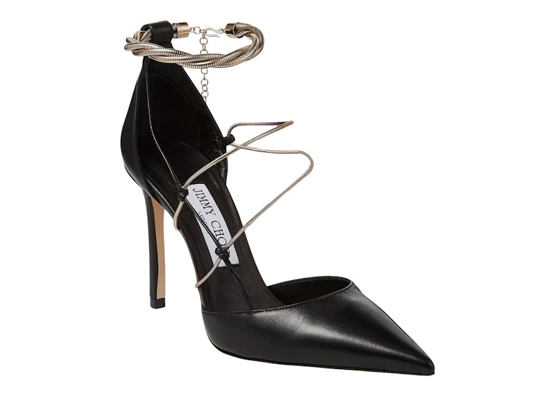 Jimmy Choo Olesia 95mm Pump Black Leather - OLESIA95AGY#BLACK - US
