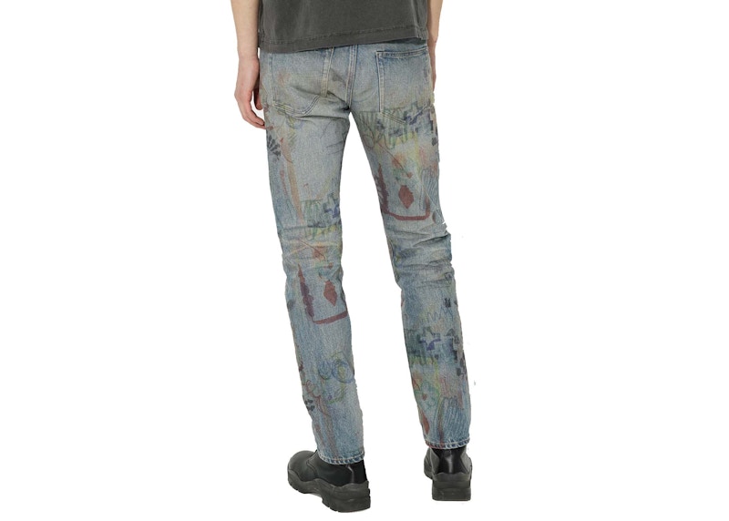 John Elliott The Daze 2 in Scribble Denim Pants Multi Men's - US