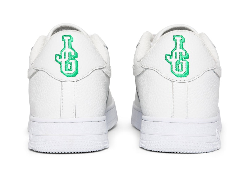 John Geiger GF-01 White Pebbled Leather Green Embroidery Men's ...