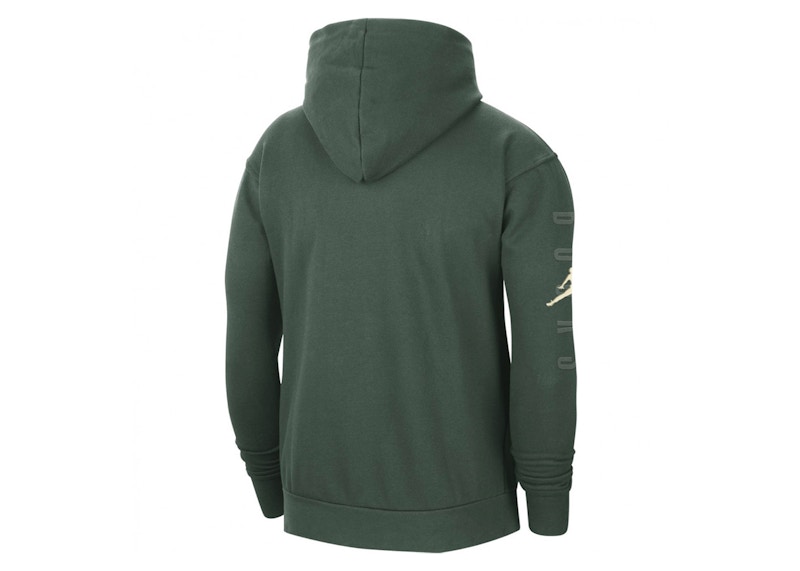 Jordan NBA Milwaukee Bucks Courtside Fleece Pullover Hoodie Dark Green ...