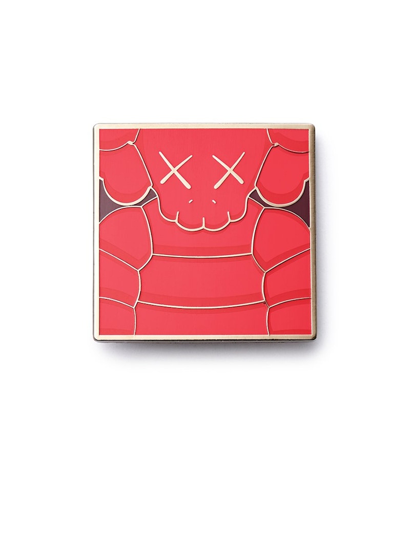 KAWS Brooklyn Museum WHAT PARTY Square Pin Red - US