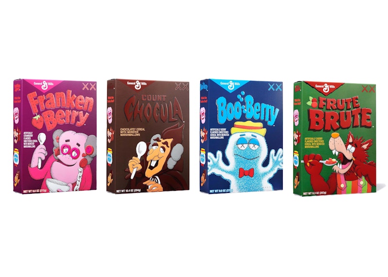 KAWS Monsters Franken Berry Count Chocula Boo Berry Frute Brute Cereal ...