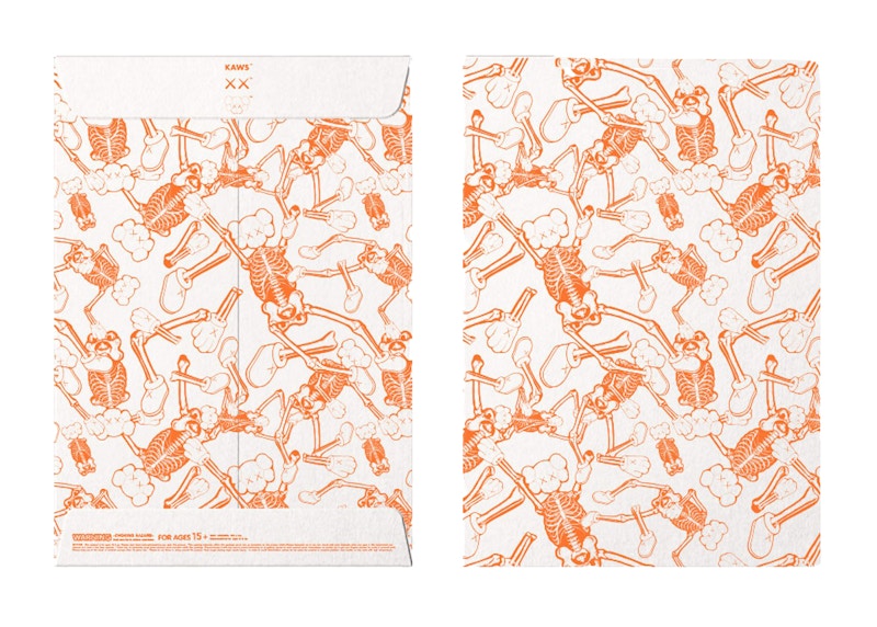 KAWS Skeleton Board Cutout Ornament Orange - US