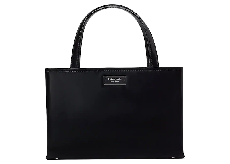 Kate Spade Sam Icon Leather Tote Bag Small Black in Spazzolato Leather ...