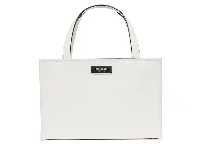 Kate Spade Sam Icon Leather Tote Bag Small True White in Spazzolato ...