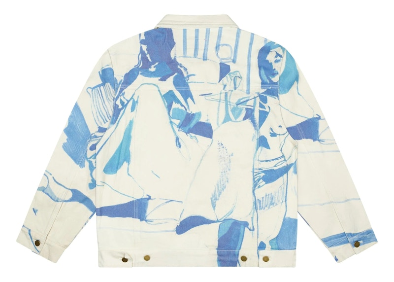 KidSuper Studios 1989 Bedroom Painting Denim Jacket Cream Men's - FW23 - US