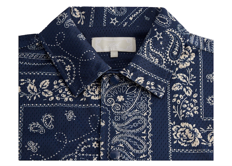 Kith Bandana Mesh Woodpoint Shirt Ink Men's - SS24 - US