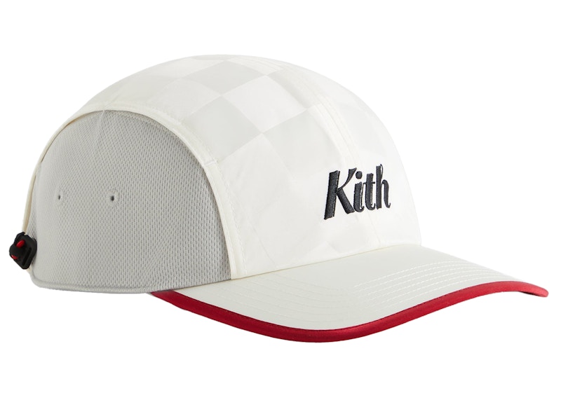 Kith Checkered Satin Griffey Camper Hat Sandrift Men's - SS24 - US