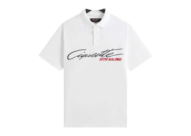 Kith Cigarette Racing Pique Polo White Men's - SS25 - US