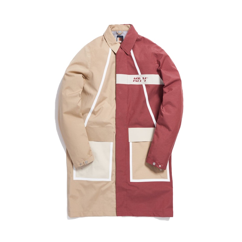 Kith Color Blocked Mac Coat Beige - FW19 Men's - GB
