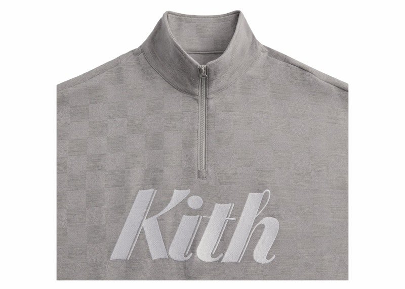 Kith Double Knit Davis Quarter Zip Pullover Concrete Men's - SS24 - US
