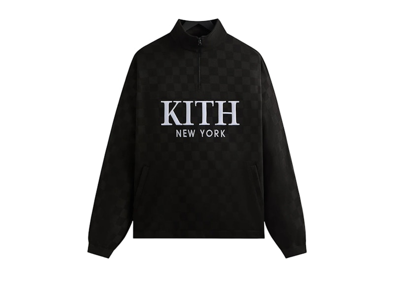 Kith Double Weave Davis Quarter Zip Pullover Black Men's - FW25 - US