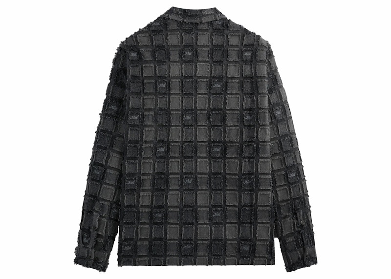 Kith Fils Coupe Check Long Sleeves Boxy Collared Overshirt Black Men's ...