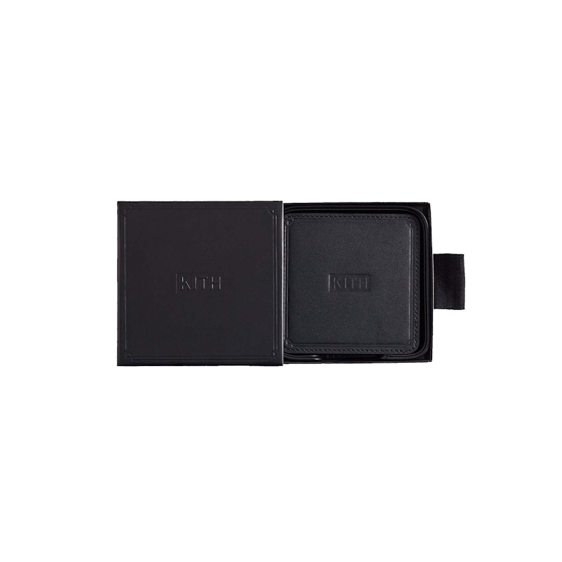 Kith Kithmas Monogram Leather Coasters Black - FW22 - US