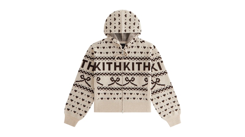 Kith Kithmas Women Tanner Ribbon Sweater Hoodie Sandrift - FW25 - US