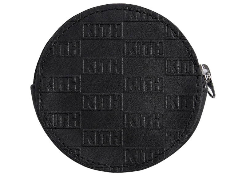 Kith Monogram Leather Coin Pouch Black - FW22 - US