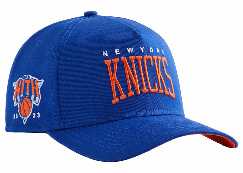 Kith New Era The New York Knicks Cotton 9Forty A-Frame Snapback Royal ...