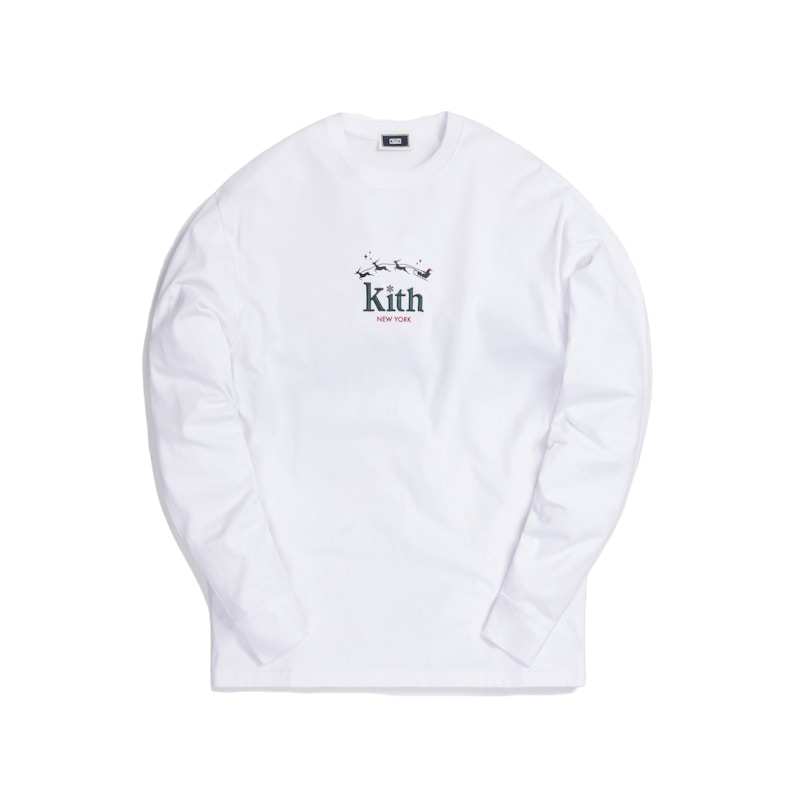 Kith Sleigh Serif L/S Tee White Men's - FW20 - US