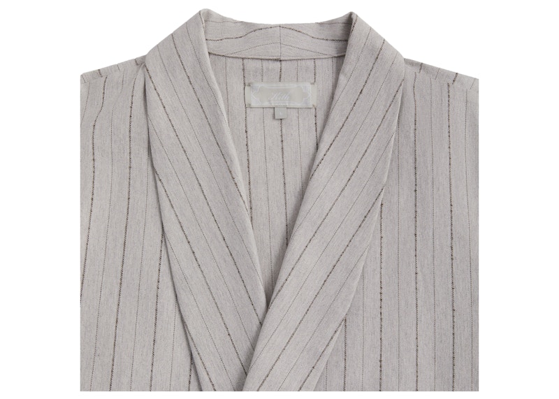 Kith Striped Twill Thompson Crossover Shirt Light Heather Grey Men's ...