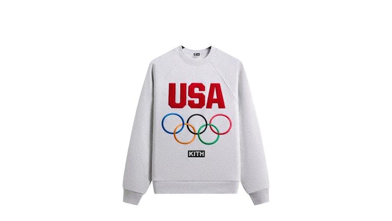 Kith Team USA Raglan Nelson Crewneck Light Heather Grey Men's - SS26 - US