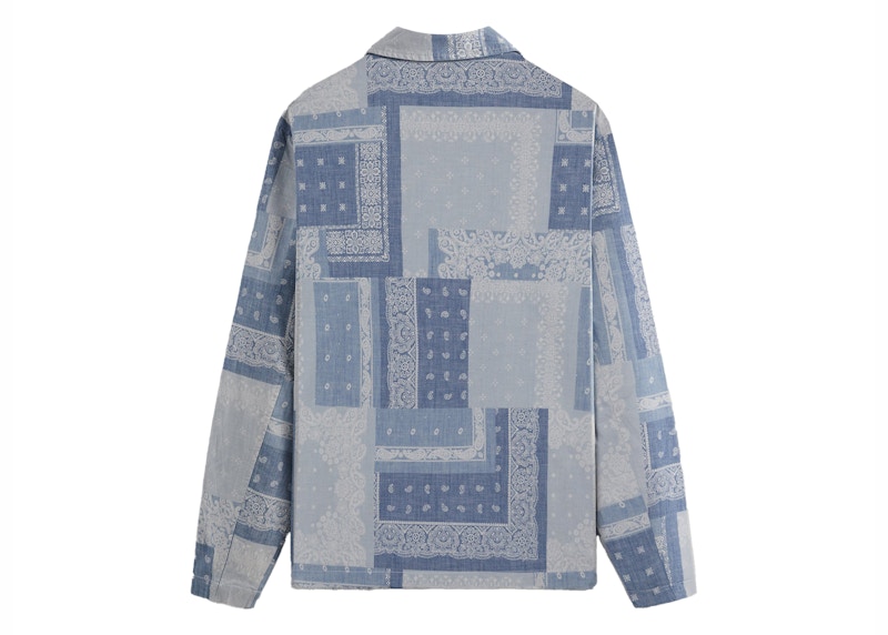 Kith Washed Paisley Coaches Jacket Light Indigo Men's - SS24 - US